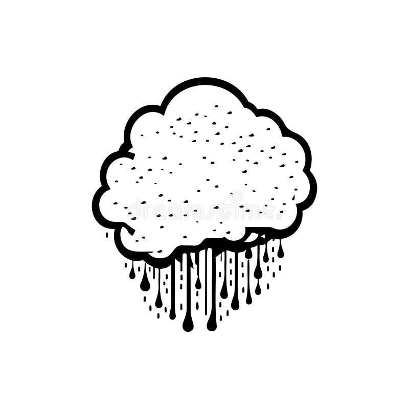 Cloud Rain Icon Hand Draw Black Colour World Water Day Logo Symbol ...