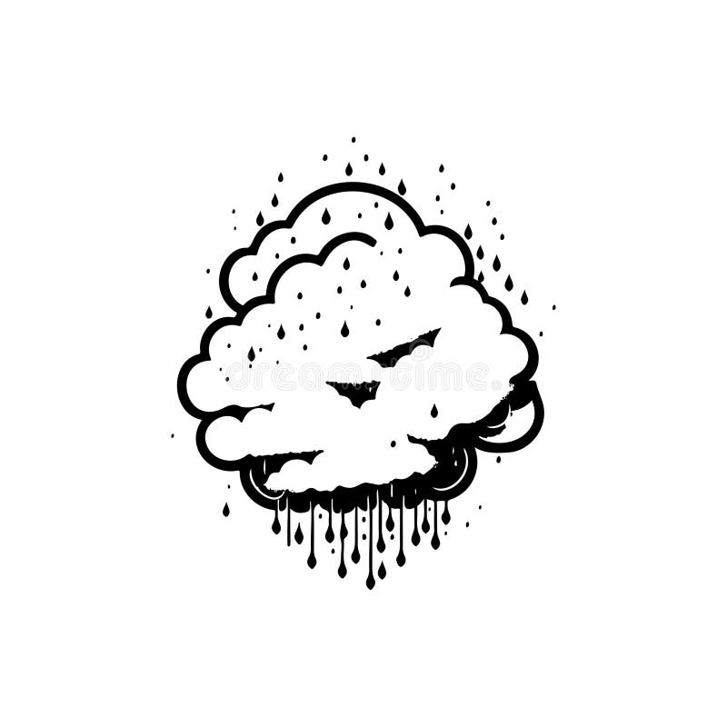 Cloud Rain Icon Hand Draw Black Colour World Water Day Logo Symbol ...