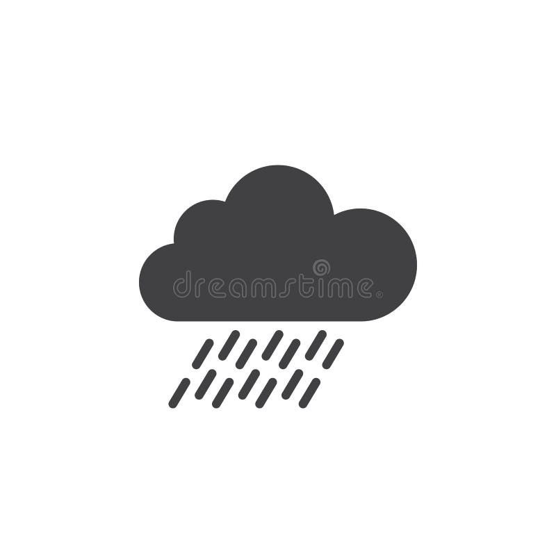 Cloud Rain Icon , Solid Logo Illustration, Pictogram Isola Stock ...