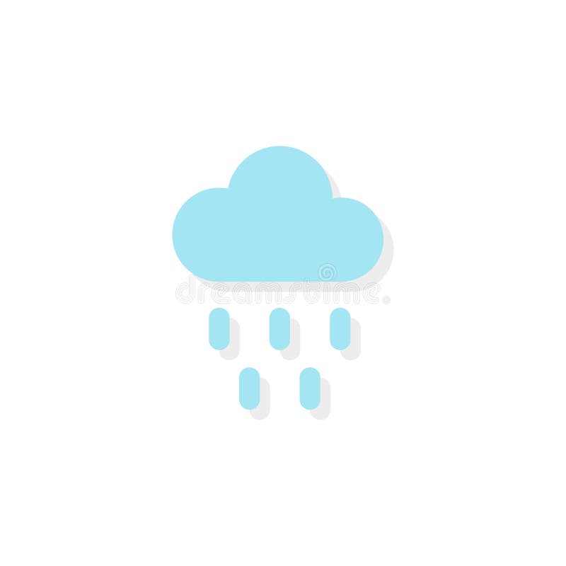 Cloud with Rain Icon. Vector Illustration, Flat Design Stock Vector ...
