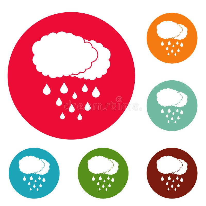 Rain Icons Set Color Vector Stock Vector - Illustration of logo, cloudy ...