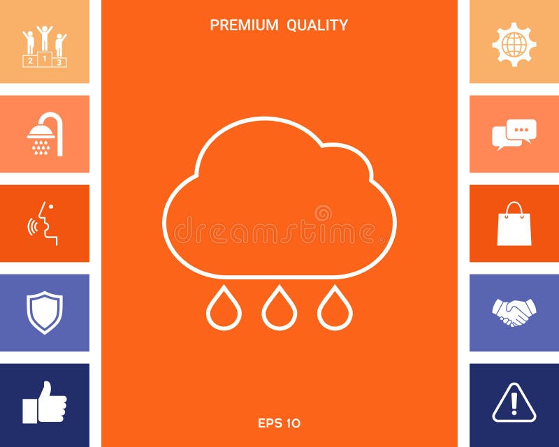 Cloud rain line icon stock vector. Illustration of cloud - 131063763