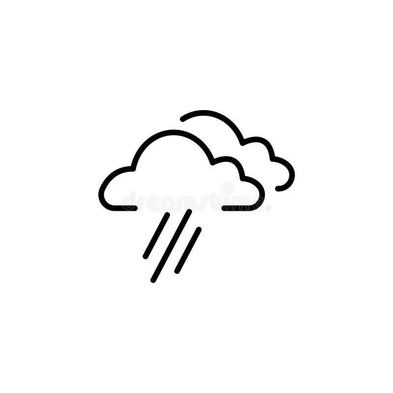 Cloud Rain Line Icon Symbol Stock Vector - Illustration of storm ...