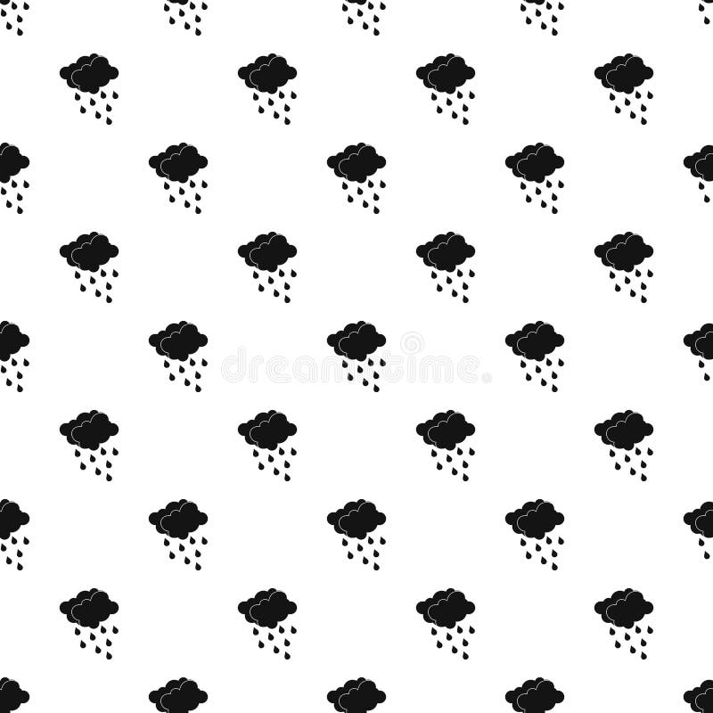 Cloud with Rain Pattern, Simple Style Stock Vector - Illustration of ...