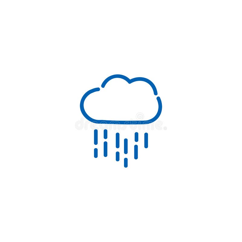Cloud with Rain, Simple Icon, Stock Vector - Illustration of forecast ...