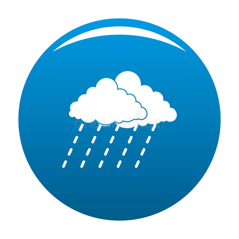 Cloud rain storm icon blue stock illustration. Illustration of blue ...