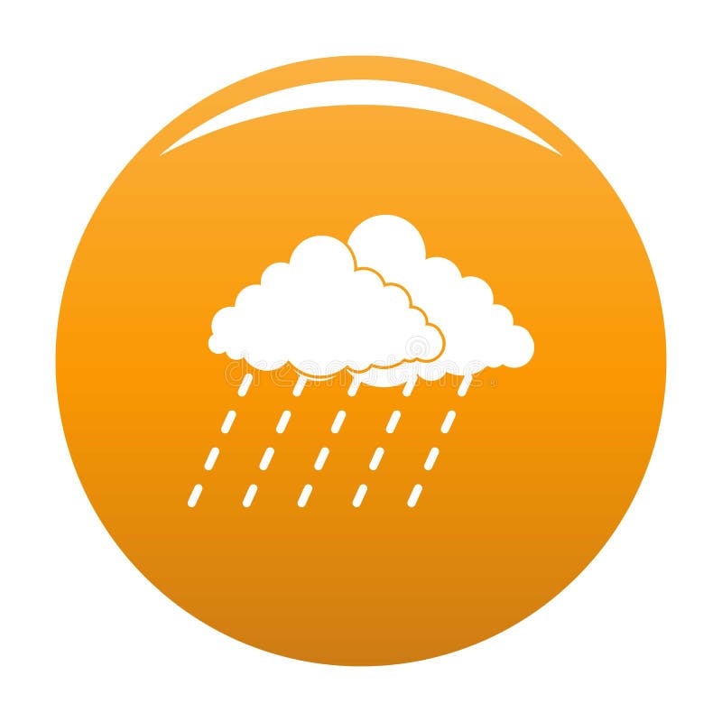 Cloud Rain Storm Icon Vector Orange Stock Vector - Illustration of rain ...
