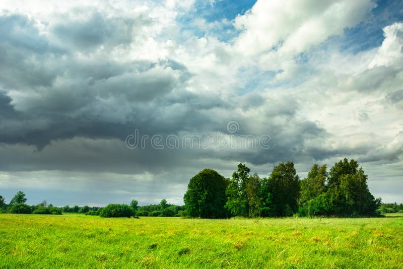 Cloud with Rain and Sunny Glade Stock Image - Image of cloud, glade ...