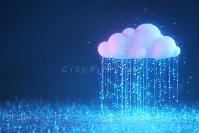 Cloud Rain Symbolizing Data Transfer and Sharing, Storage, Security in Cloud Computing and Big ...