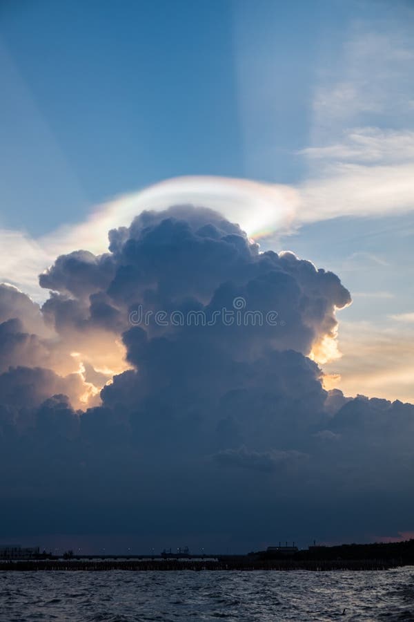 Cloud Rainbow Shine Colorful Weird on Sky Stock Photo - Image of blue, cloudscape: 80741860