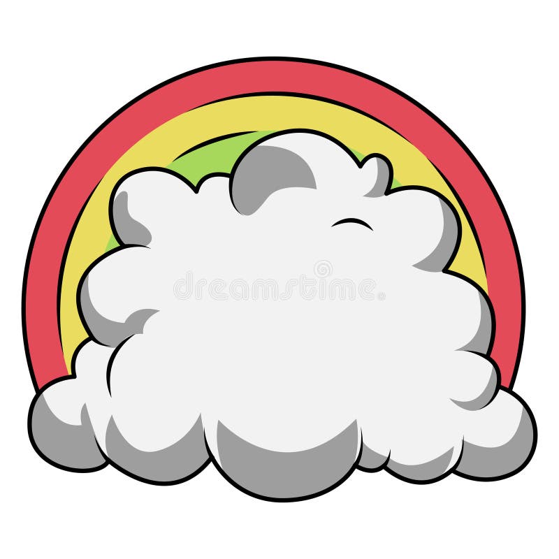 Cloud and Rainbow Vector, in Cartoon Style Stock Vector - Illustration ...