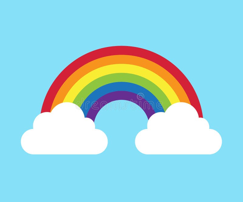 Cloud with Rainbow Vector Icon. Rainbow with Clouds Icon Isolated on ...