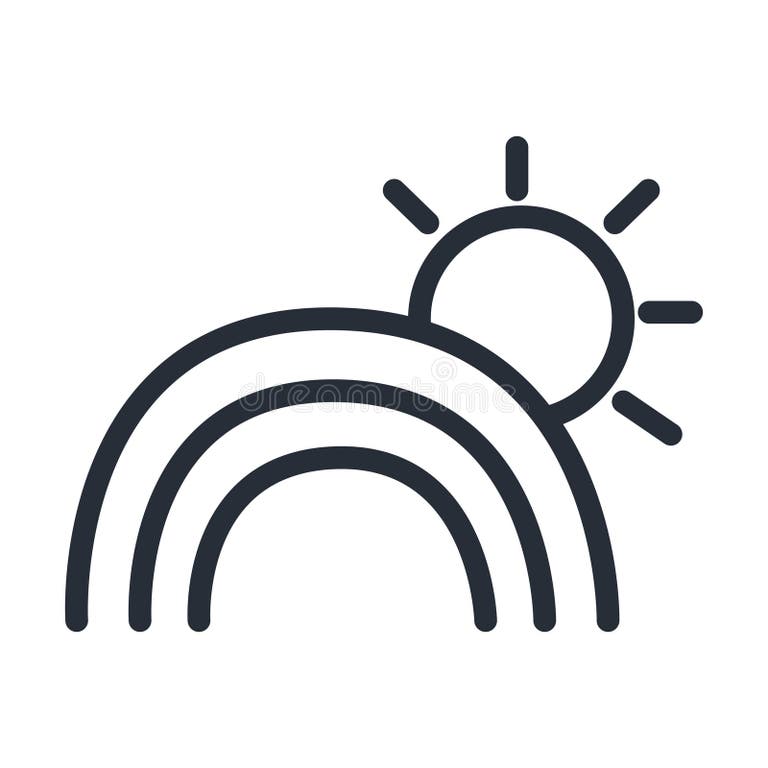 Cloud and Rainbow Weather Icon Stock Vector - Illustration of vector ...