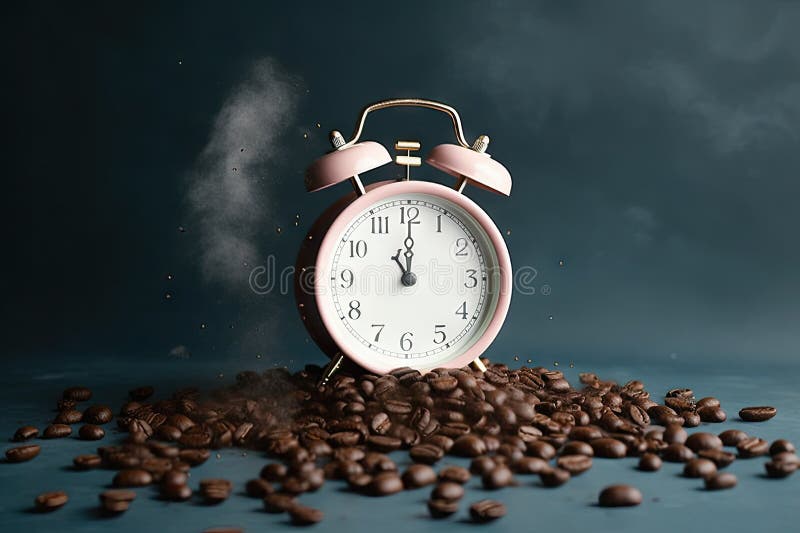 Cloud Raining Beans Roasted Clock Alarm Break Coffee Time Up Wake Stock ...