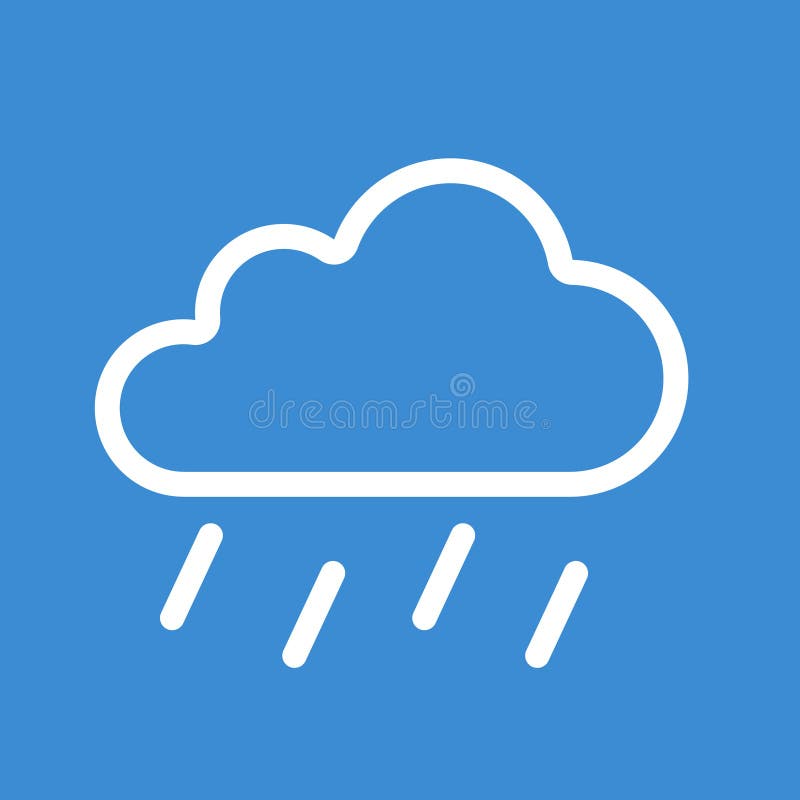Cloud Rainy Weather Line Art Vector Icon Stock Vector - Illustration of ...
