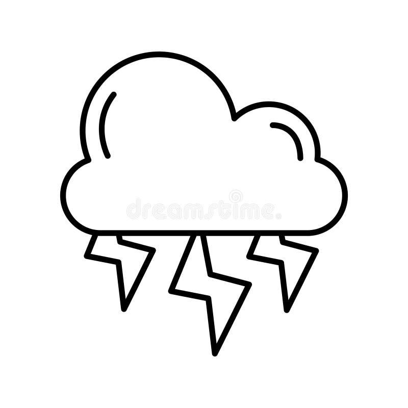 Cloud with Rays Weather Line Style Icon Stock Vector - Illustration of ...