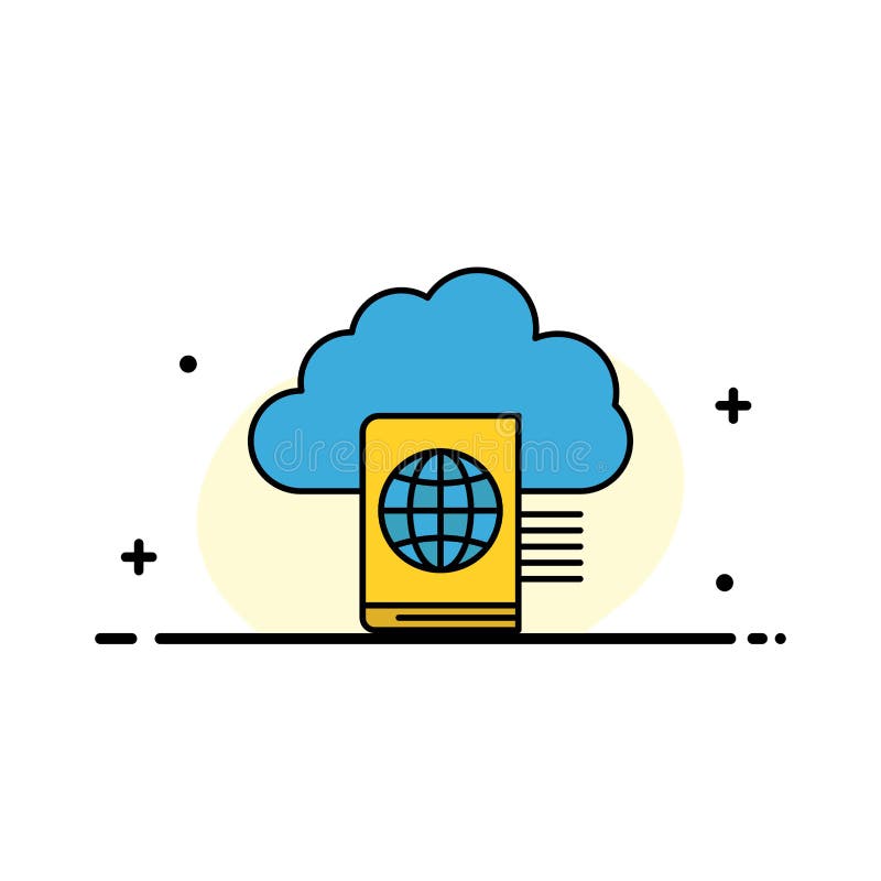 Cloud, Reading, Folder, Upload Business Flat Line Filled Icon Vector ...