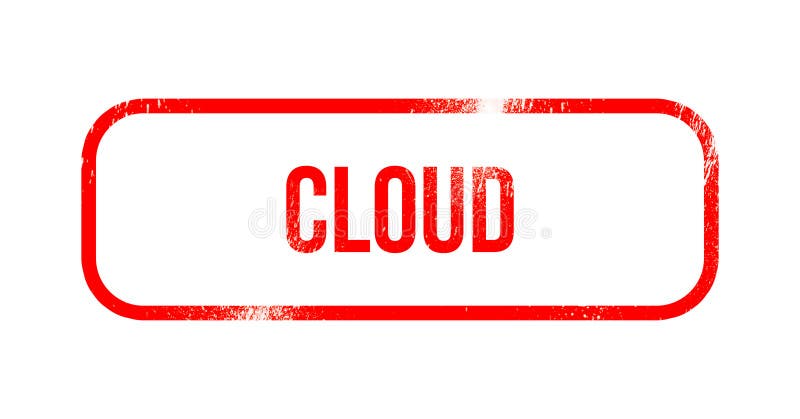 Cloud - Red Grunge Rubber, Stamp Stock Illustration - Illustration of ...