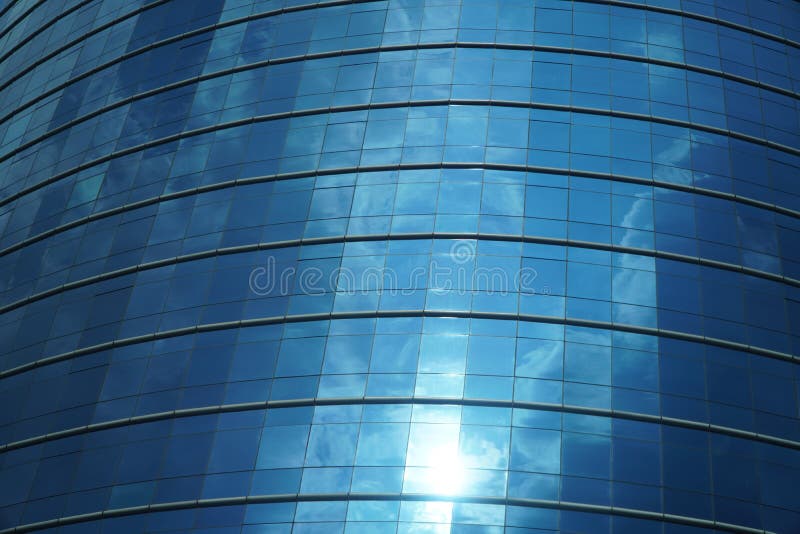 Cloud Reflected in the Window Glass of the Building Stock Image - Image ...