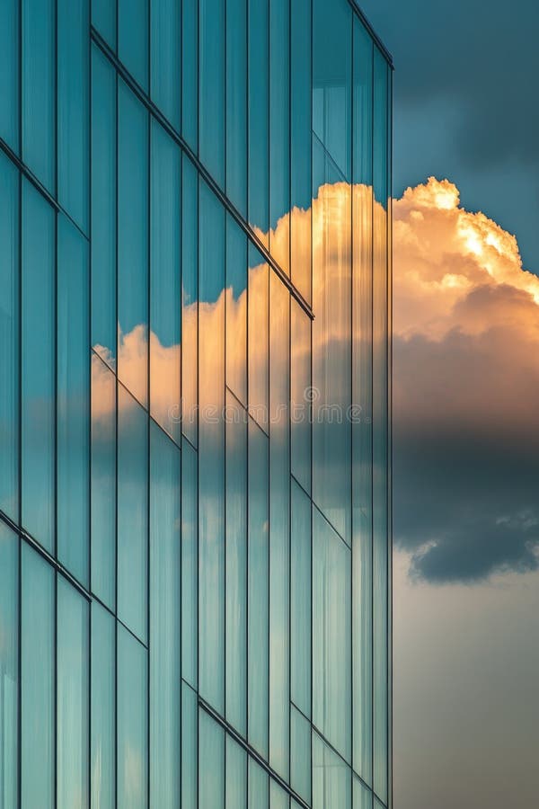 Cloud Reflection on Building Windows, Urban Scene Stock Photo - Image ...