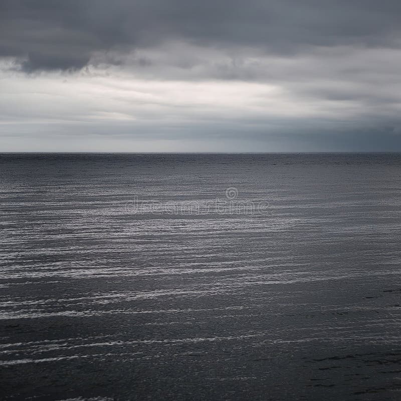 Cloud Reflection Over Calm Ocean Scene Stock Illustration ...