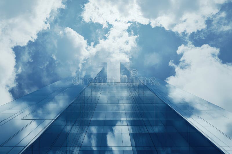 Cloud Reflections on Glass Skyscraper Stock Photo - Image of downtown ...