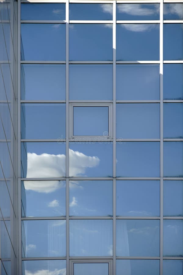 Cloud Reflections in the Windows Stock Image - Image of modern ...