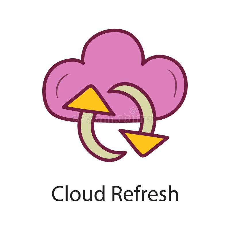 Cloud Refresh Outline Icon Design Illustration. Data Symbol on White Background EPS 10 File ...