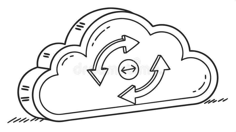 Cloud Refresh Vector, Data Sync and Update Icon for Cloud Services and Tech Vector Design ...