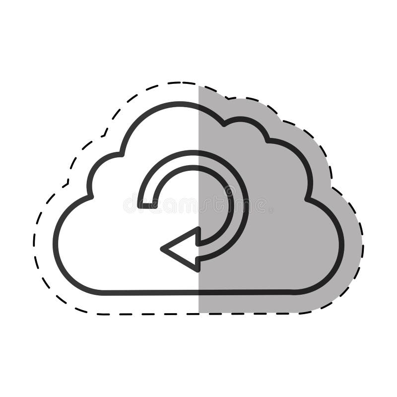 Cloud Reload Vector Outline Icon Design Illustration. Cloud Computing Symbol on White Background ...