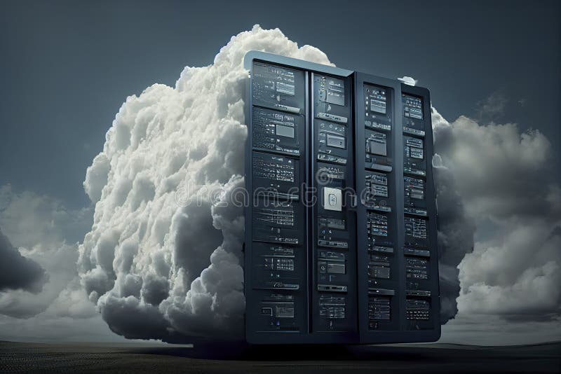 Cloud and Remote Data Storage Stock Illustration - Illustration of ...