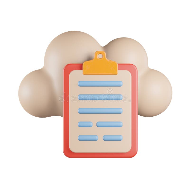 Cloud Report Data 3D Icon stock photo. Illustration of computing ...
