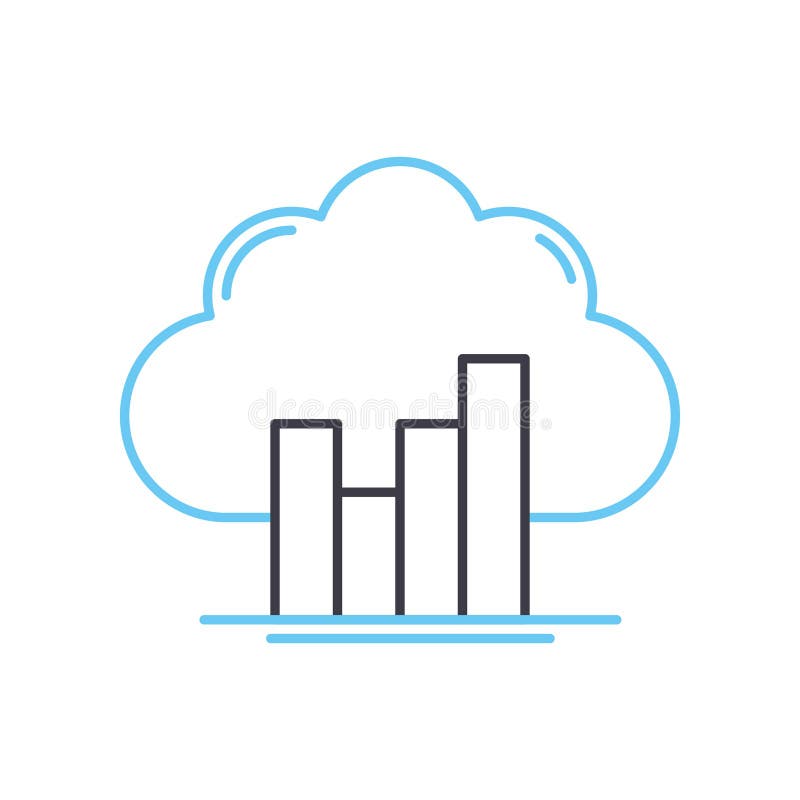 Cloud Reporting Line Icon, Outline Symbol, Vector Illustration, Concept ... Cloud Reporting Line Icon, Outline Symbol, Vector Illustration, Concept ...