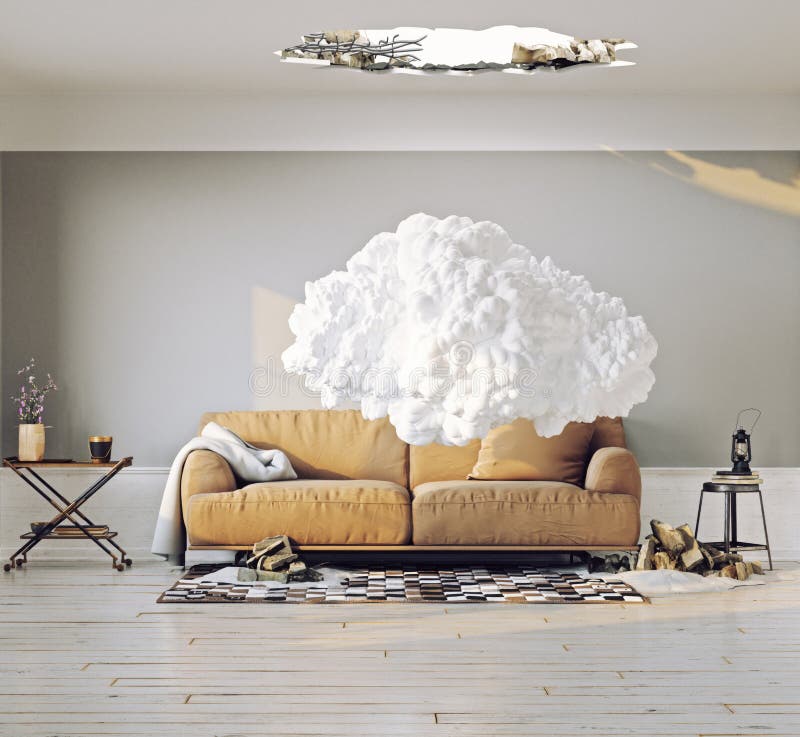 Cloud in the room. stock illustration. Illustration of room - 310887273