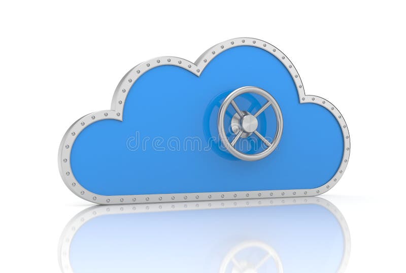 Cloud and Safe Lock. Secure Metaphor. Stock Illustration - Illustration ...