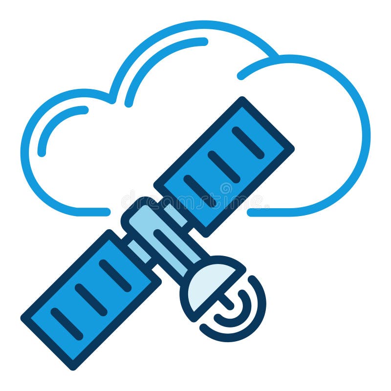 Cloud with Satellite Vector Concept Blue Icon Stock Vector ...