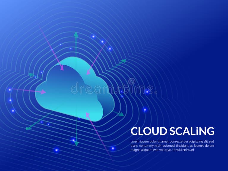 Cloud Scaling Solution Abstact Background. Stock Vector - Illustration ...