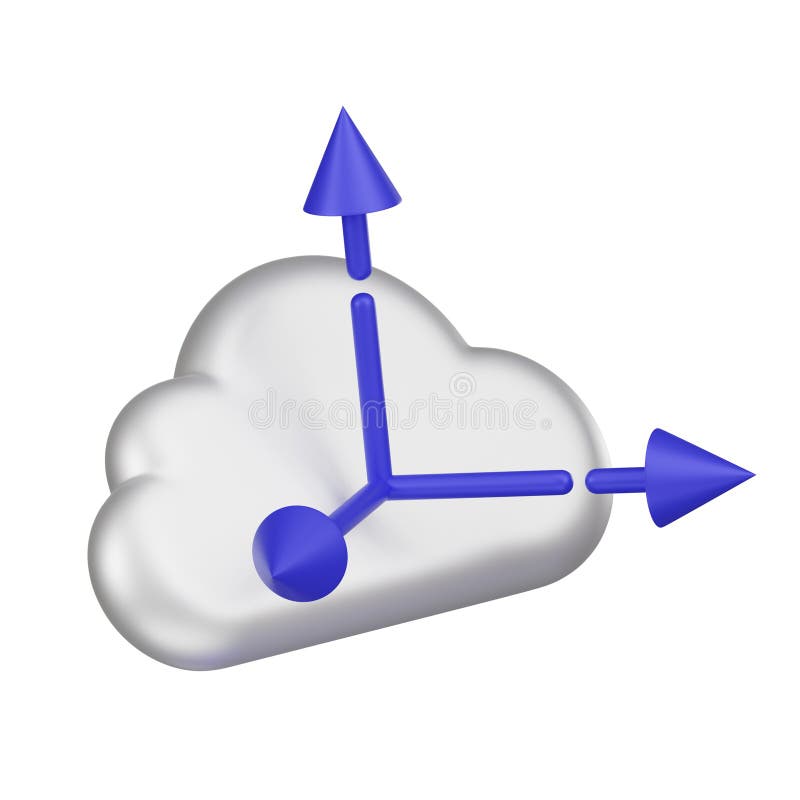 Cloud Scaling Vector 3d Icon Stock Photo - Illustration of connection ...