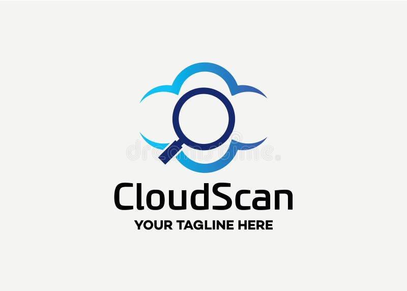 Cloud Scan Logo Design Template Stock Vector - Illustration of digital ...