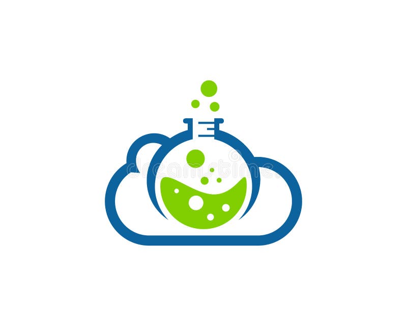 Cloud Science Lab Icon Logo Design Element Stock Vector - Illustration ...
