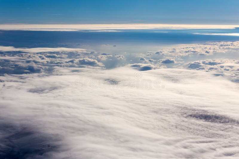 Cloud sea view from plane stock photo. Image of atmosphere - 52394254