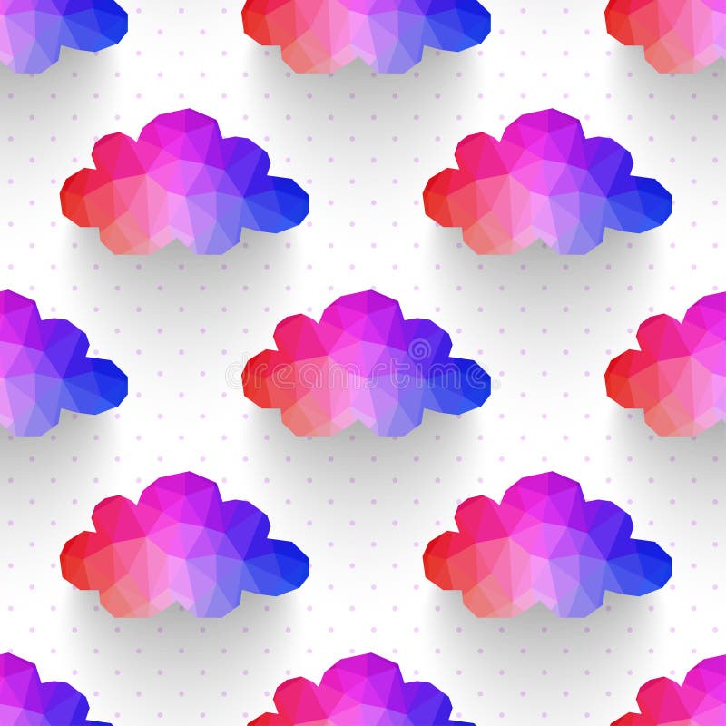 Cloud Seamless Pattern. Background Made of Triangles Square Comp Stock ...