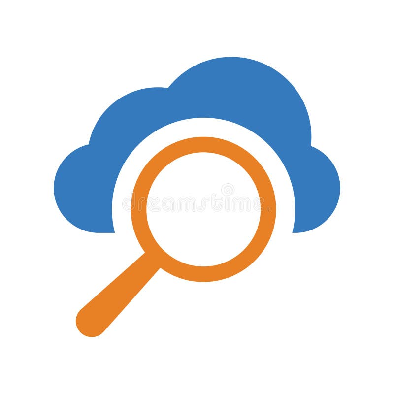 Cloud, Search Icon. Editable Vector Logo Stock Vector - Illustration of ...