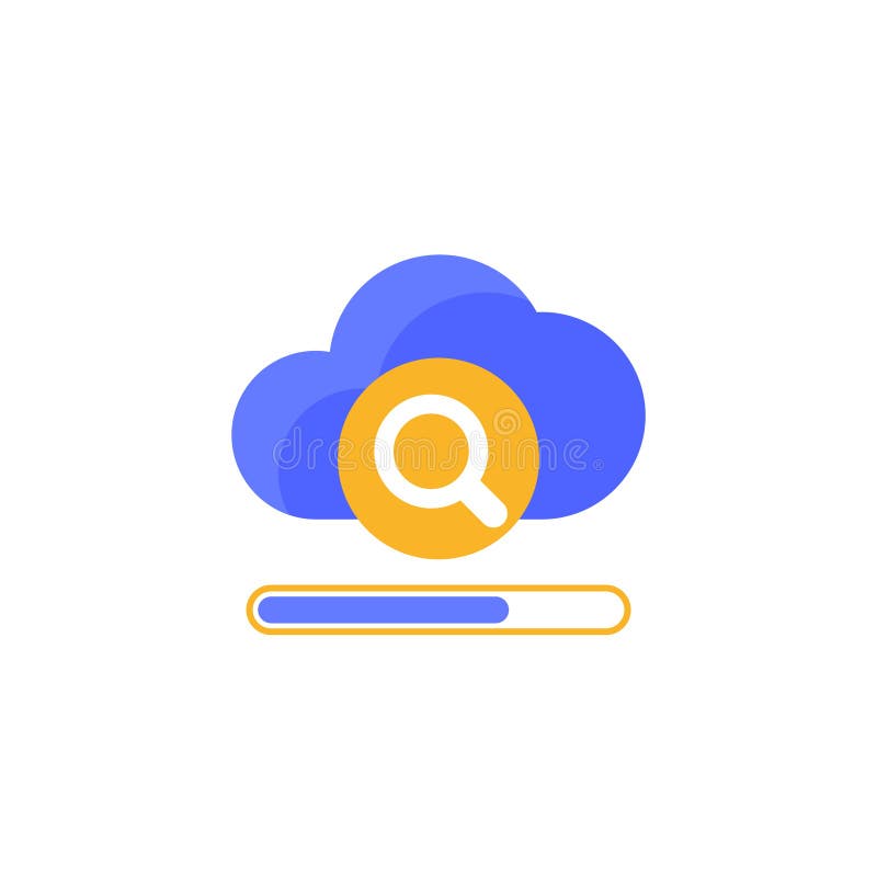 Cloud Search Icon with a Progress Bar Stock Vector - Illustration of ...