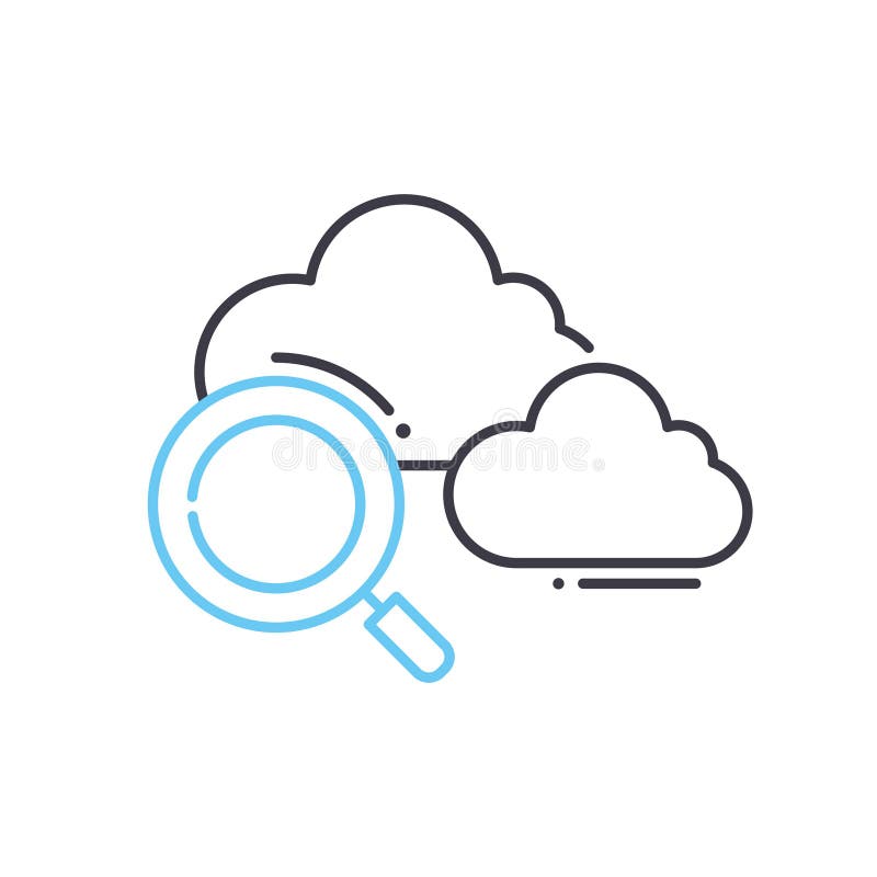 Cloud Search Line Icon, Outline Symbol, Vector Illustration, Concept ...