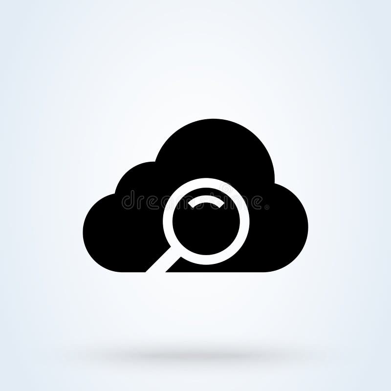 Cloud Search Sign Icon or Logo. Find Information in Database Concept ...