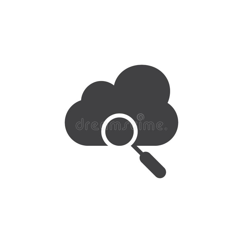 Cloud search vector icon stock vector. Illustration of information ...