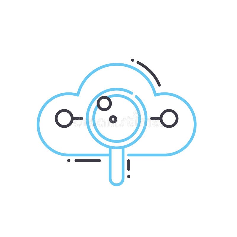 Cloud Searching Line Icon, Outline Symbol, Vector Illustration, Concept ...