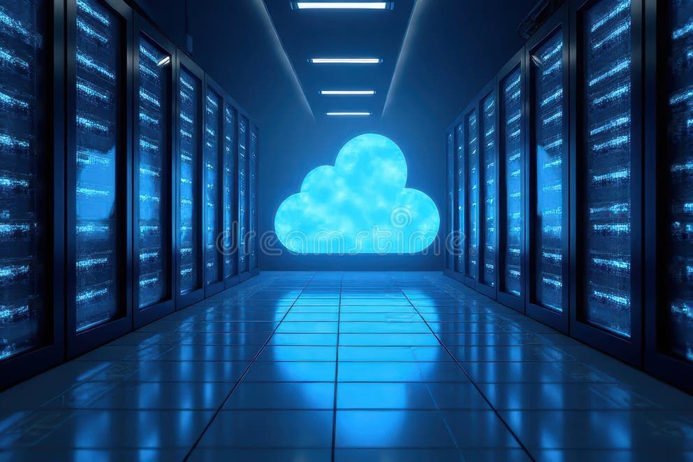 Cloud Security Advancements in Data Centers Stock Illustration - Illustration of infrastructure ...