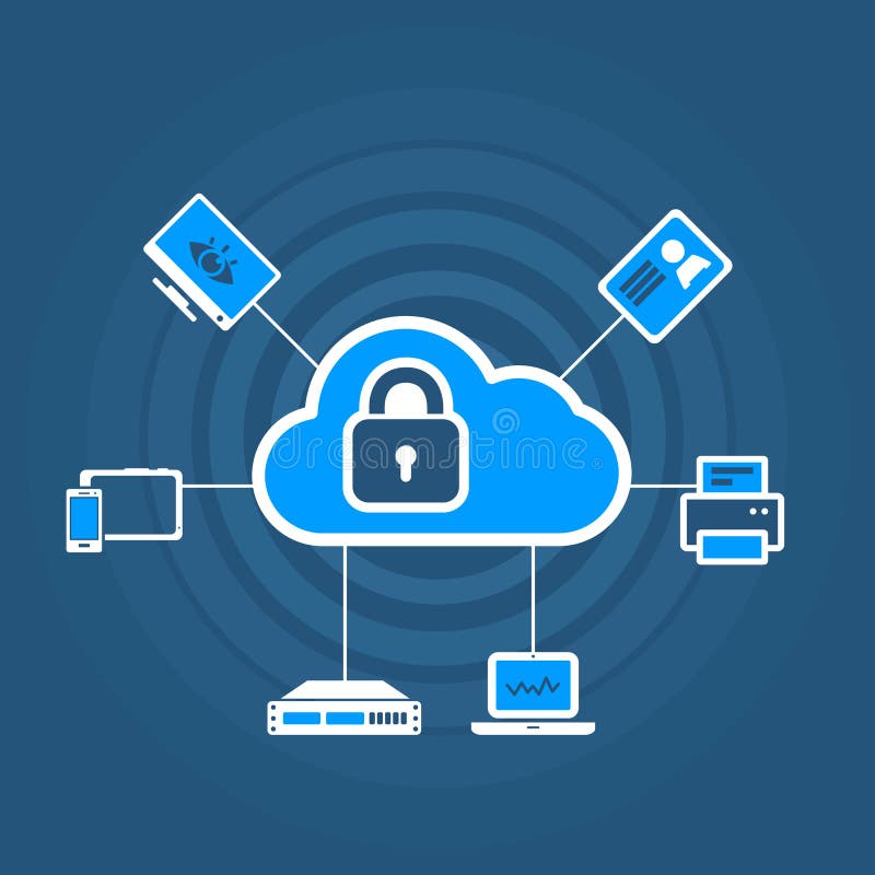 Cloud Security Concept Icon with Padlock Stock Vector - Illustration of ...